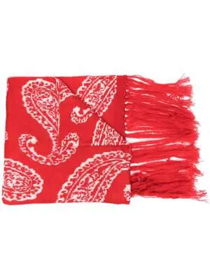 424 Paisley Pattern Scarf - Red