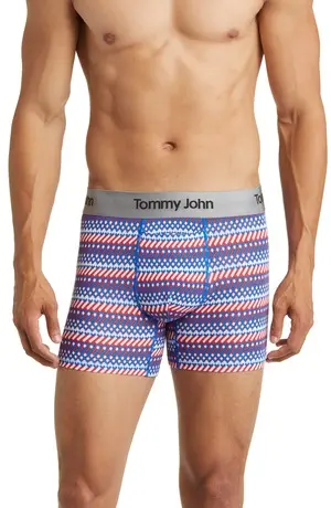 Tommy John Second Skin 4-inch Boxer Briefs Americana Racing Stripe
