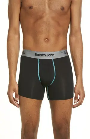 Tommy John Second Skin 4-inch Boxer Briefs Black W/ Capri Stitch