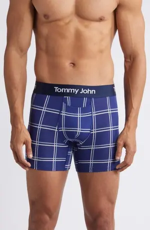 Tommy John Second Skin 4-inch Boxer Briefs Blueprint Windowpane