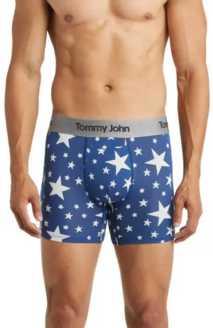 Tommy John Second Skin 4-inch Boxer Briefs Bright White Stars