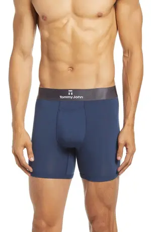 Tommy John Second Skin 4-inch Boxer Briefs Dress Blues/omphalodes