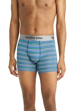 Tommy John Second Skin 4-inch Boxer Briefs Estate Blue Globe Stripe