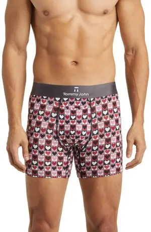 Tommy John Second Skin 4-inch Boxer Briefs Multi Heart Blocks