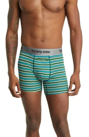 Tommy John Second Skin 4-inch Boxer Briefs Omphalodes Globe Stripe