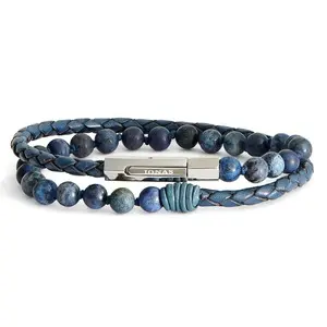 JONAS STUDIO Hand-knotted Dumortierite And Leather Bracelet - Blue