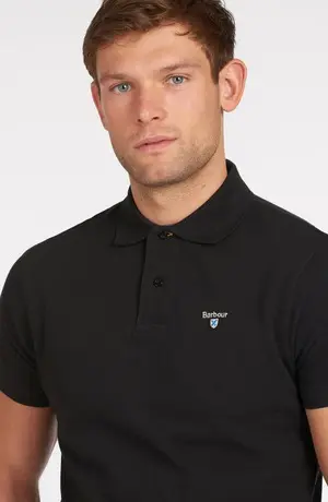 Barbour Tartan Piqué Polo - Black/modern