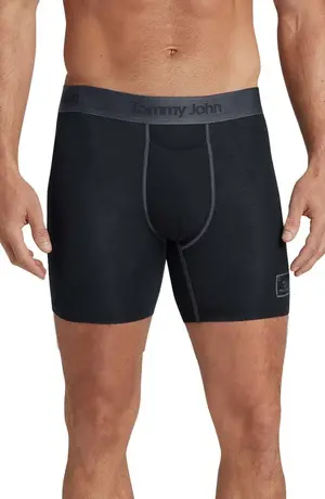 Tommy John Second Skin 6-inch Boxer Briefs Black Gold
