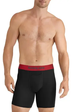 Tommy John Second Skin 6-inch Boxer Briefs - Black/haute Red Wb