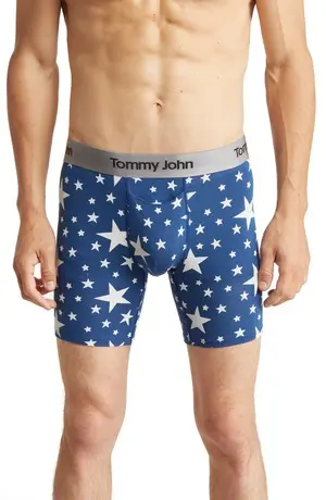 Tommy John Second Skin 6-inch Boxer Briefs Bright White Stars