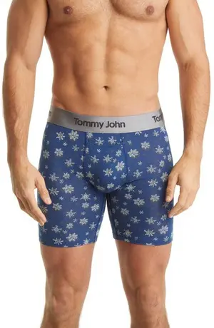 Tommy John Second Skin 6-inch Boxer Briefs Estate Blue Snowfall