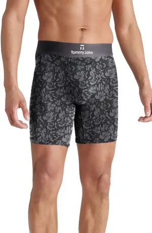 Tommy John Second Skin 6-inch Boxer Briefs Grey Etched Bud