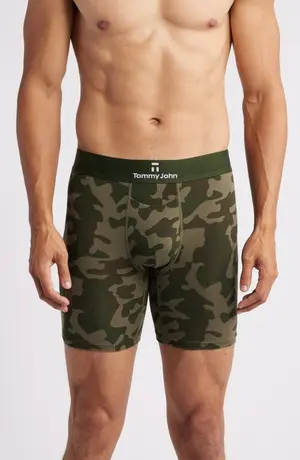 Tommy John Second Skin 6-inch Boxer Briefs Olive Camo