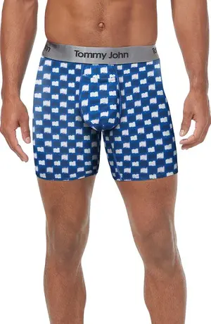 Tommy John Second Skin 6-inch Boxer Briefs White Textured Check