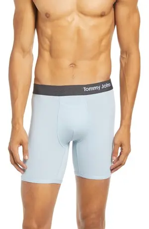 Tommy John Supima Cool Cotton Blend 6-inch Boxer Briefs Blue Fog