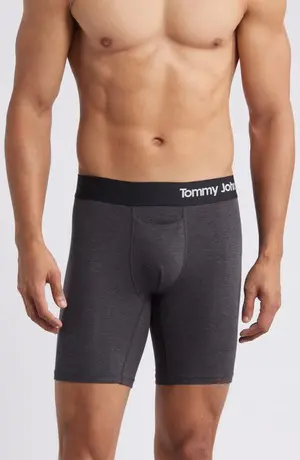 Tommy John Supima Cool Cotton Blend 6-inch Boxer Briefs Charcoal Heather