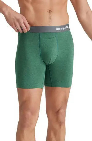 Tommy John Supima Cool Cotton Blend 6-inch Boxer Briefs Green Heather