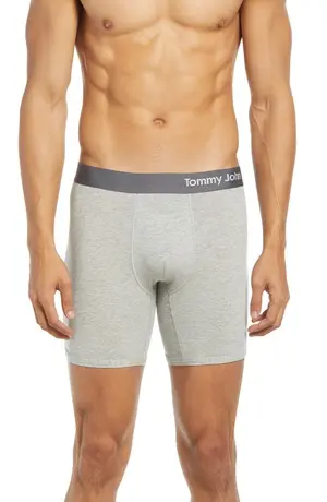 Tommy John Supima Cool Cotton Blend 6-inch Boxer Briefs Heather Grey