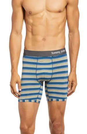 Tommy John Supima Cool Cotton Blend 6-inch Boxer Briefs Horizon Stripe