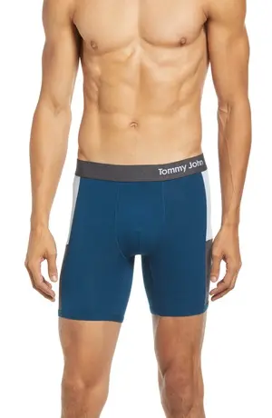 Tommy John Supima Cool Cotton Blend 6-inch Boxer Briefs Neptune Colorblock