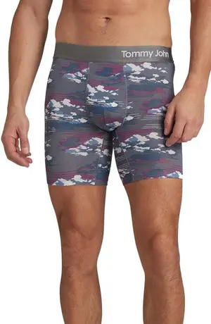 Tommy John Supima Cool Cotton Blend 6-inch Boxer Briefs Quiet Shade Cloudscape