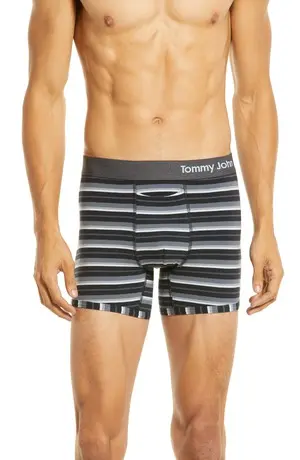 Tommy John Supima Cool Cotton Blend 6-inch Boxer Briefs Smoky Stripe
