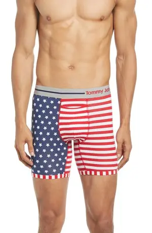 Tommy John Supima Cool Cotton Blend 6-inch Boxer Briefs Us Flag
