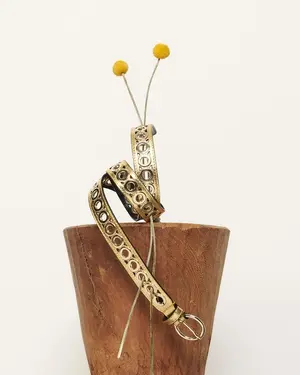 Sandro Adelia Grommet Leather Belt In Gold - 30% Off  display picture 1