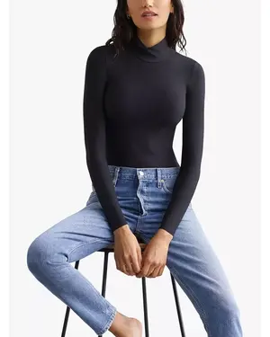 Commando Butter Turtleneck Bodysuit - Black