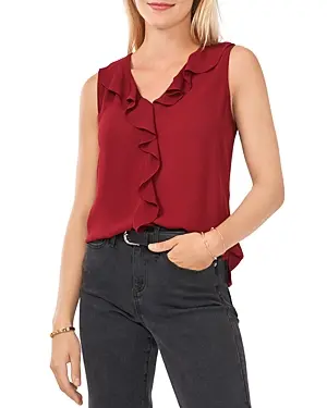 Vince Camuto Sleeveless Ruffled Blouse