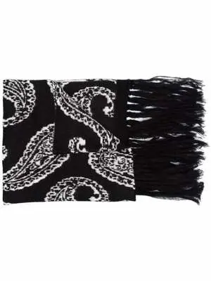 424 Paisley Pattern Scarf - Black