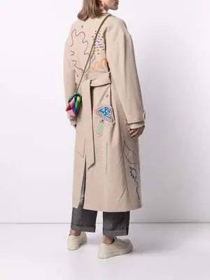 Mira Mikati Embroidered-design Belted Coat