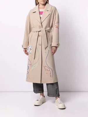 Mira Mikati Embroidered-design Belted Coat