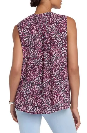 NYDJ Print Pleat-back Sleeveless Blouse - Catarina