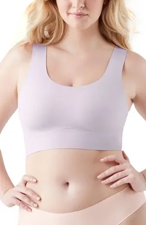 TRUE & CO . True Body Lift + Scoop Neck Wireless Bra Lilac Mist
