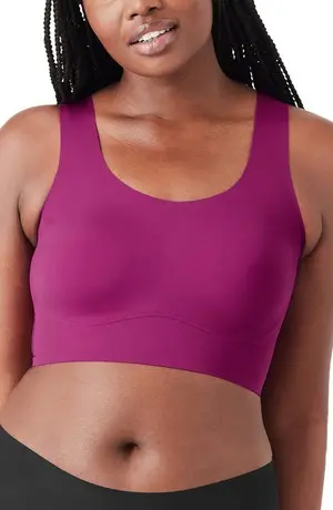 TRUE & CO . True Body Lift + Scoop Neck Wireless Bra Purple Thistle