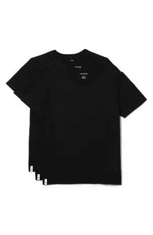 Lacoste 3-pack Essentials Crewneck T-shirts Black