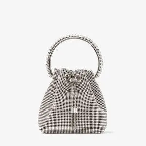 JIMMY CHOO Bon Bon Crystal Mesh Bag - Silver