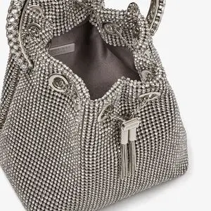 JIMMY CHOO Bon Bon Crystal Mesh Bag - Silver