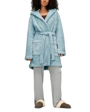 UGG Aarti Hooded Fleece Robe - Sky Blue