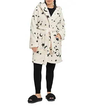 UGG UGG Aarti Hooded Fleece Robe White Celestial
