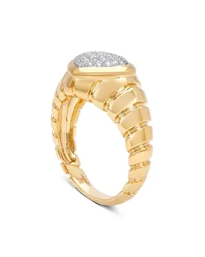 Marina B 18k Yellow Gold Diamond Pave Cluster Ring - White/gold