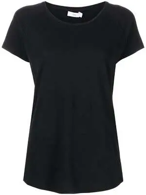 Closed Round Neck Cotton T-shirt - Black