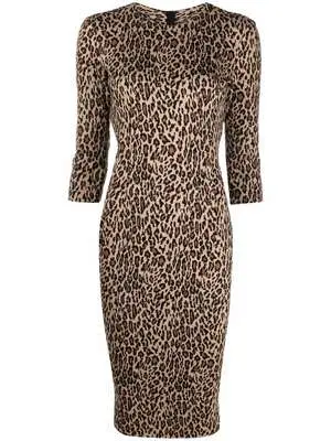 Pinko Leopard-print Midi Shift Dress