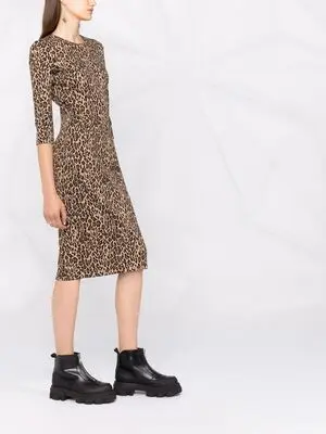 Pinko Leopard-print Midi Shift Dress
