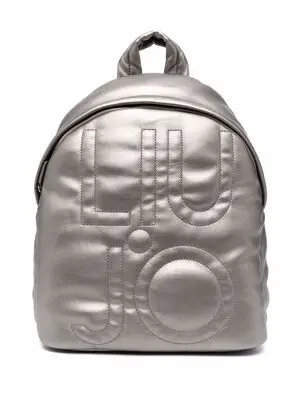 Liu Jo Quilted-logo Metallic-effect Backpack