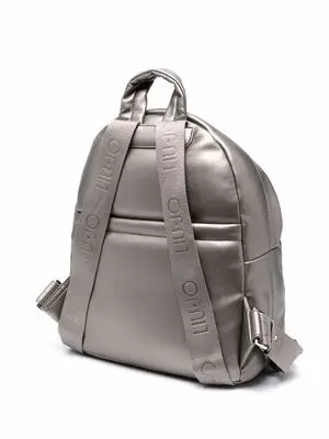 Liu Jo Quilted-logo Metallic-effect Backpack