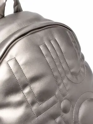 Liu Jo Quilted-logo Metallic-effect Backpack