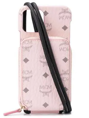 Mcm Monogram-print Iphone 12/12 Pro Lanyard Case