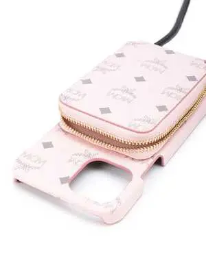 Mcm Monogram-print Iphone 12/12 Pro Lanyard Case